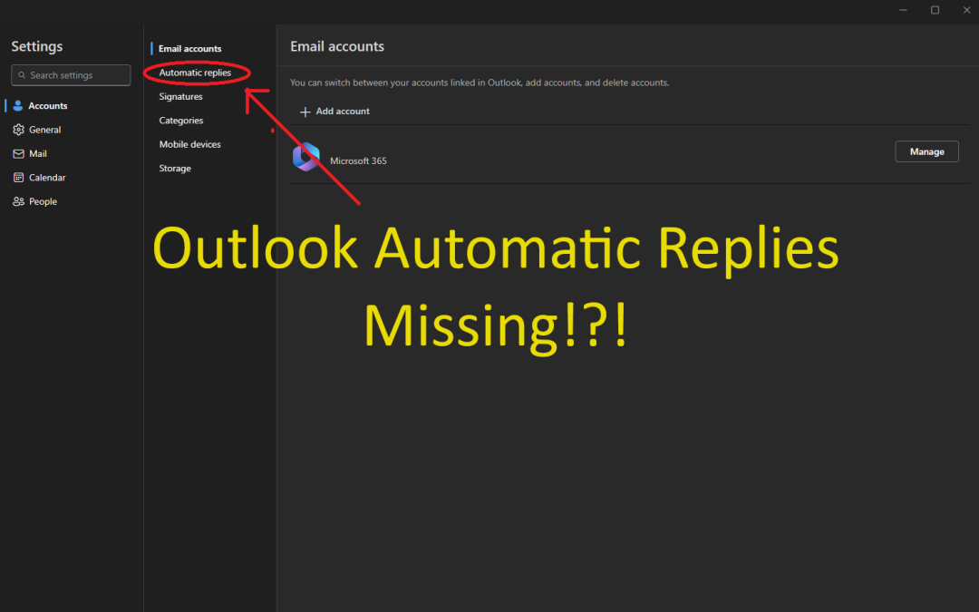 New Outlook and OWA Outlook Web App- Missing Automatic Replies Fix ...
